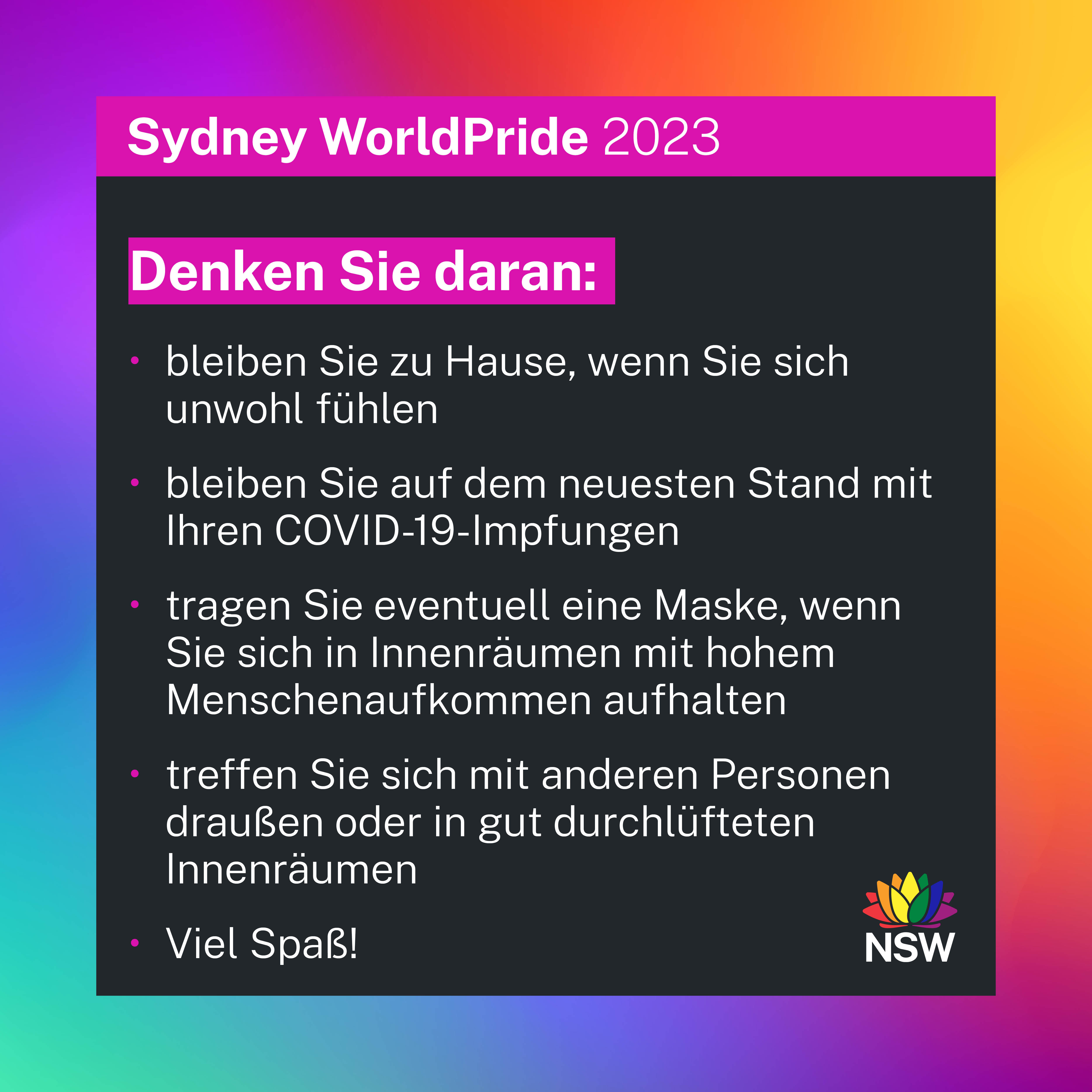 Advice In Your Language Staying Safe At Sydney Worldpride